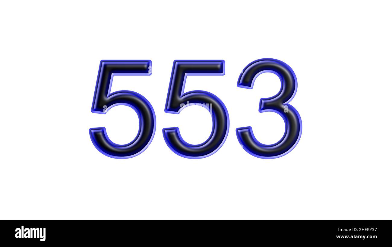 blue 553 number 3d effect white background Stock Photo - Alamy
