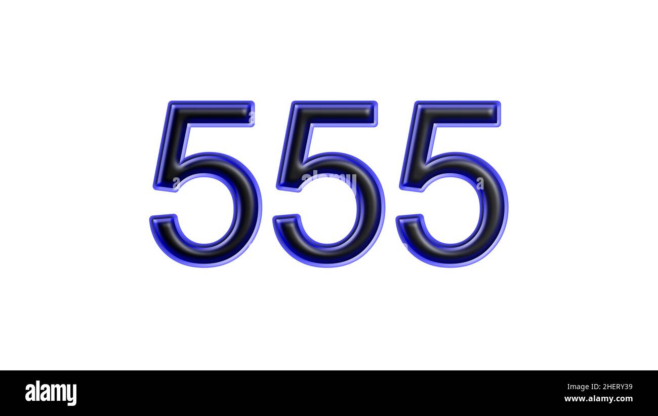 blue 555 number 3d effect white background Stock Photo - Alamy