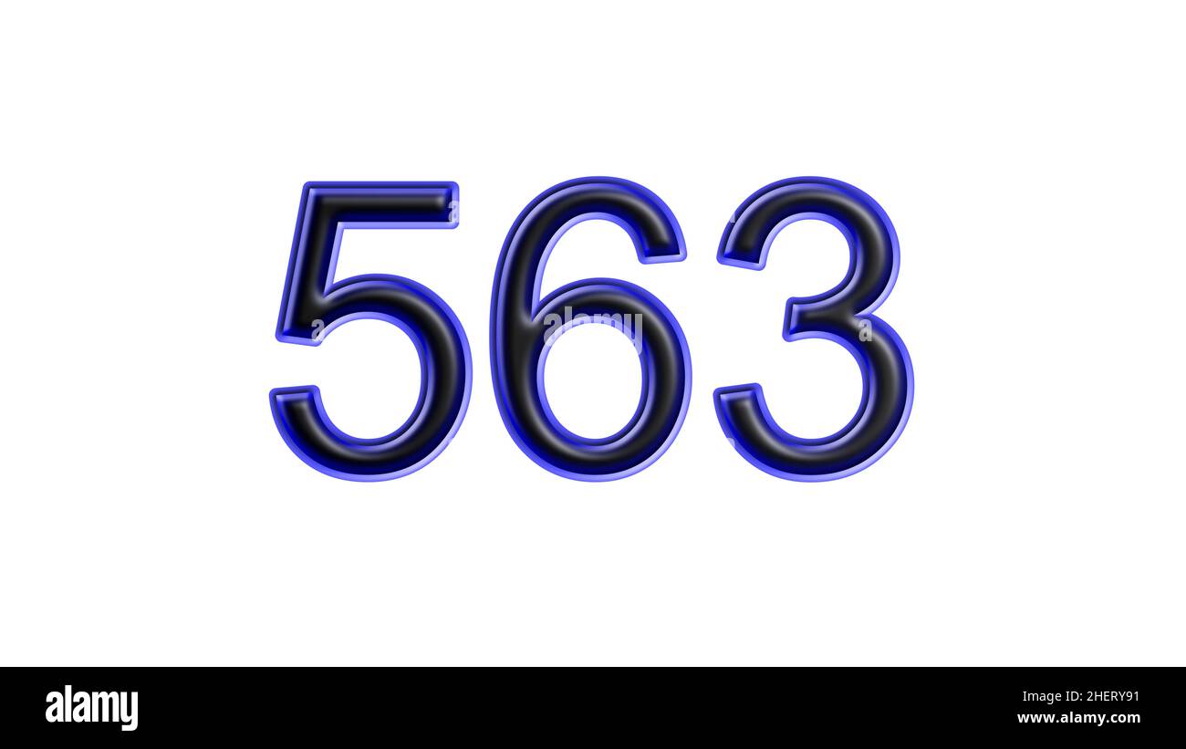 blue 563 number 3d effect white background Stock Photo - Alamy