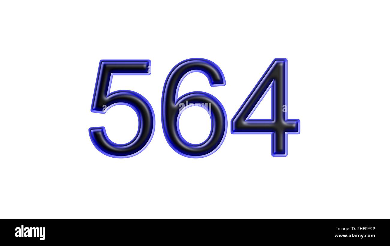 blue 564 number 3d effect white background Stock Photo - Alamy