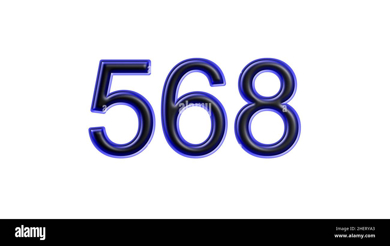blue 568 number 3d effect white background Stock Photo - Alamy