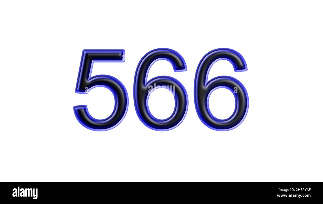 blue 566 number 3d effect white background Stock Photo - Alamy