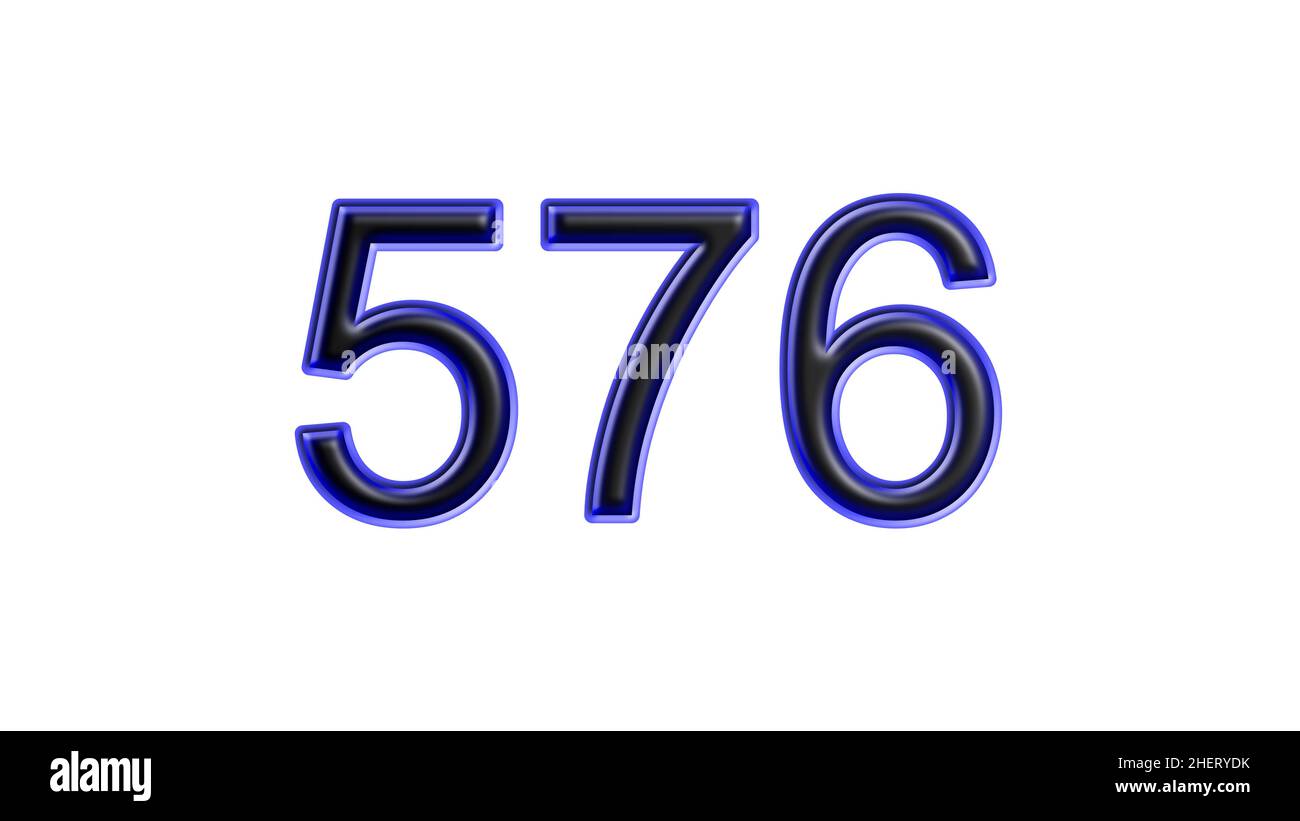 blue 576 number 3d effect white background Stock Photo - Alamy