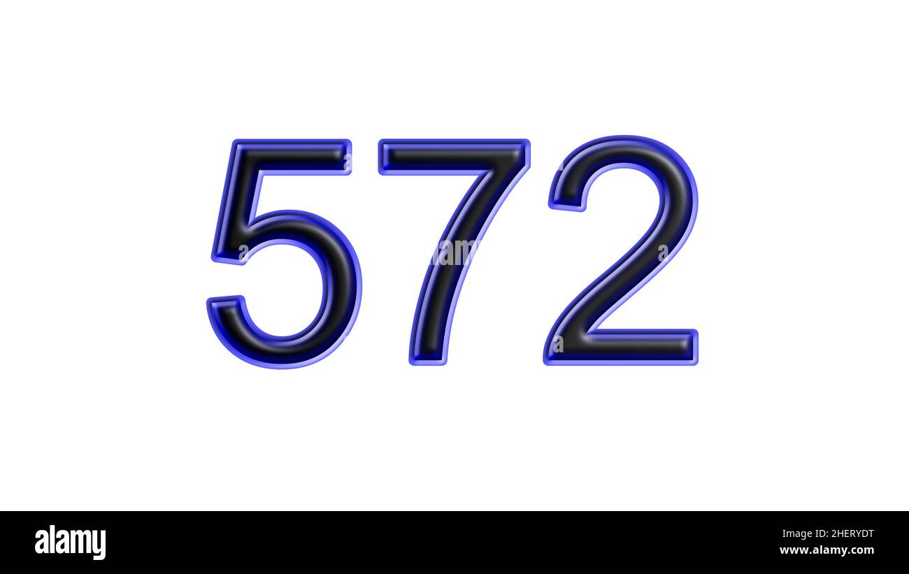 blue 572 number 3d effect white background Stock Photo - Alamy
