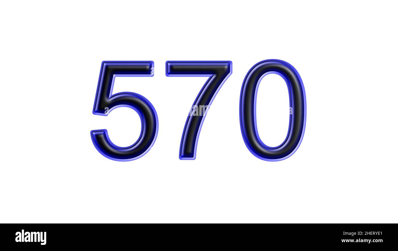 blue 570 number 3d effect white background Stock Photo - Alamy