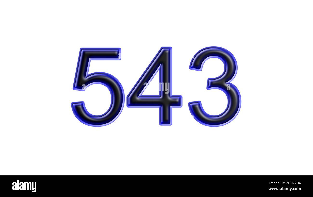 blue 543 number 3d effect white background Stock Photo - Alamy