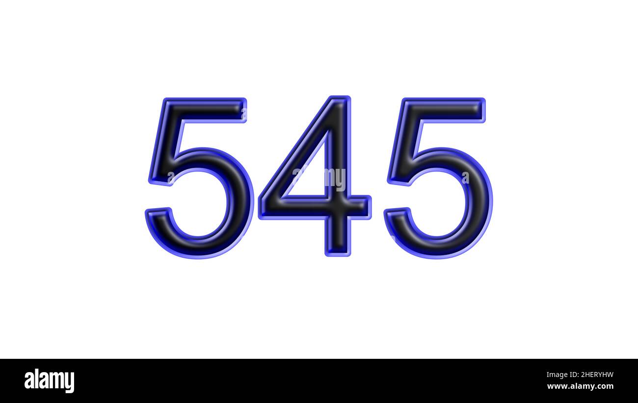 blue 545 number 3d effect white background Stock Photo - Alamy