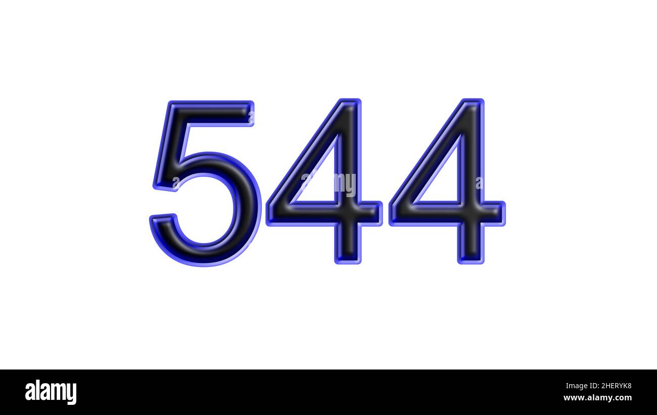 blue 544 number 3d effect white background Stock Photo - Alamy