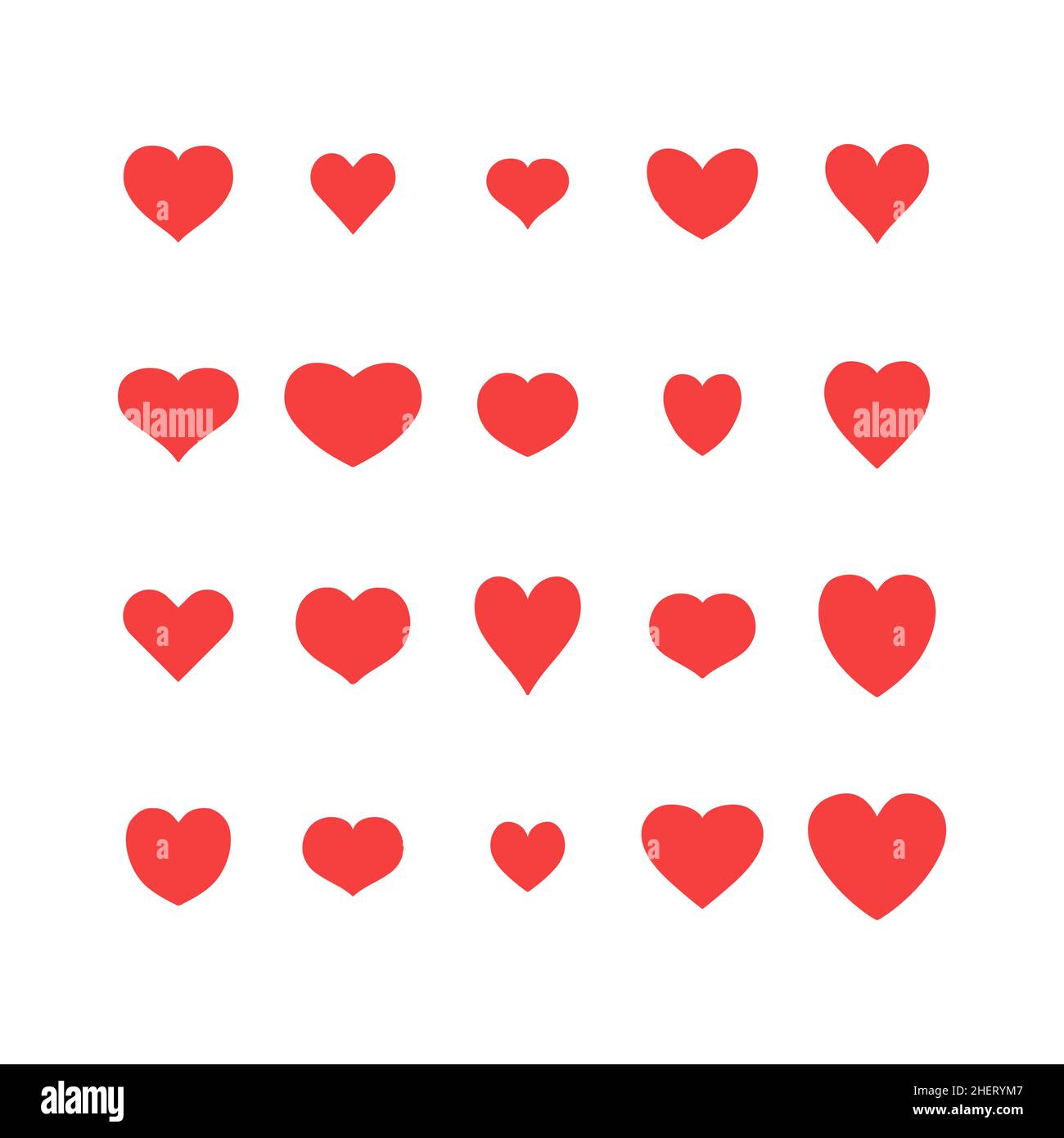 Heart shape symbol set. Icon set of red vector hearts Stock Vector ...