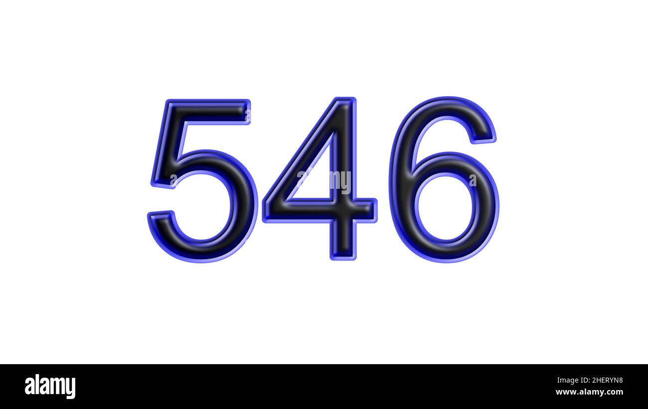 blue 546 number 3d effect white background Stock Photo - Alamy