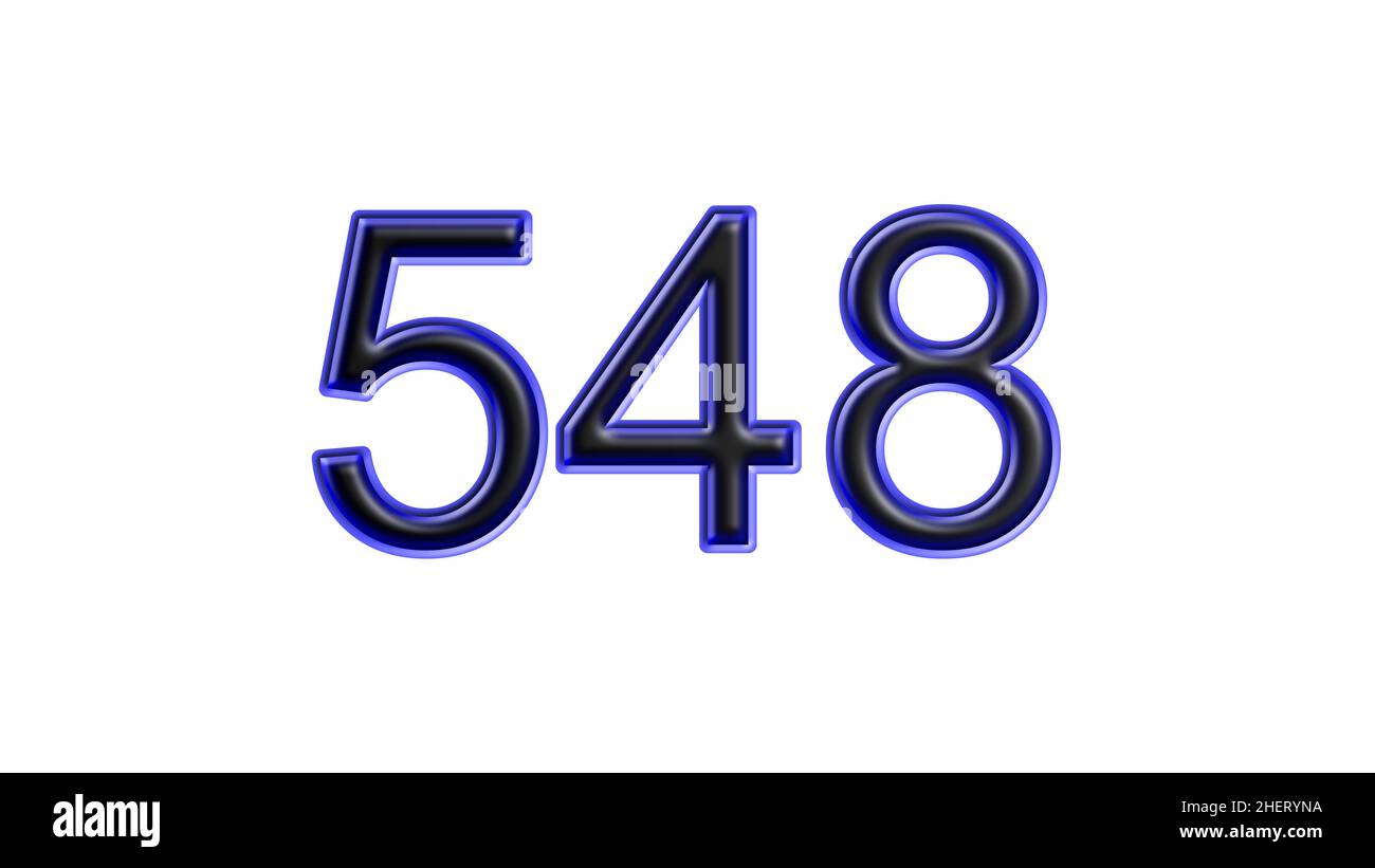 blue 548 number 3d effect white background Stock Photo - Alamy