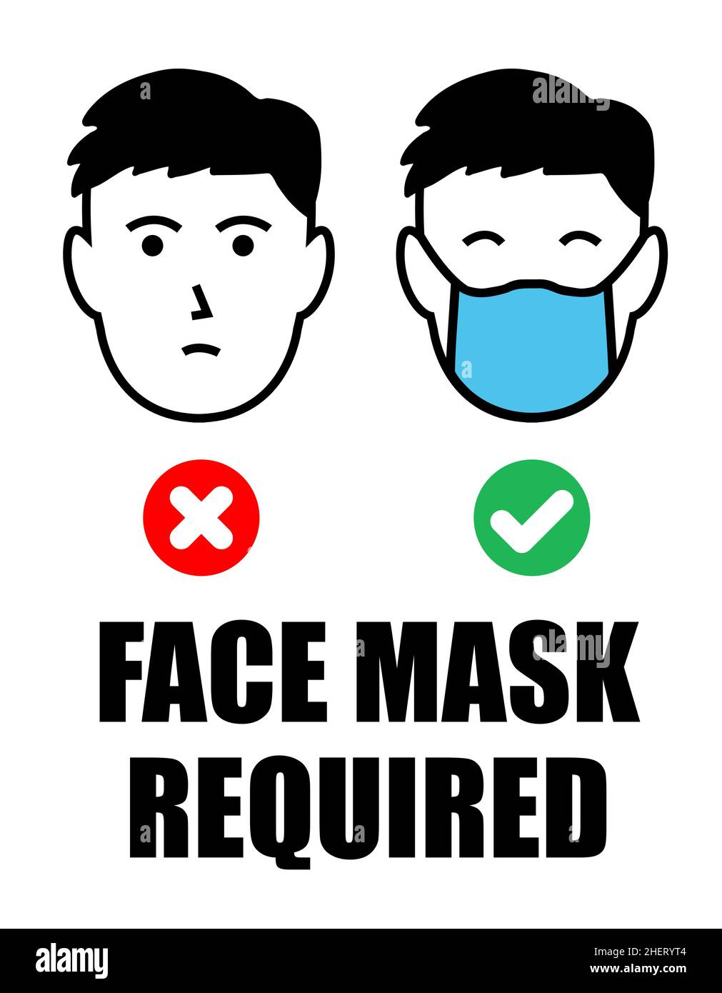 Vector face mask mandatory sign. Facemask zone warning sign. Covid-19 ...