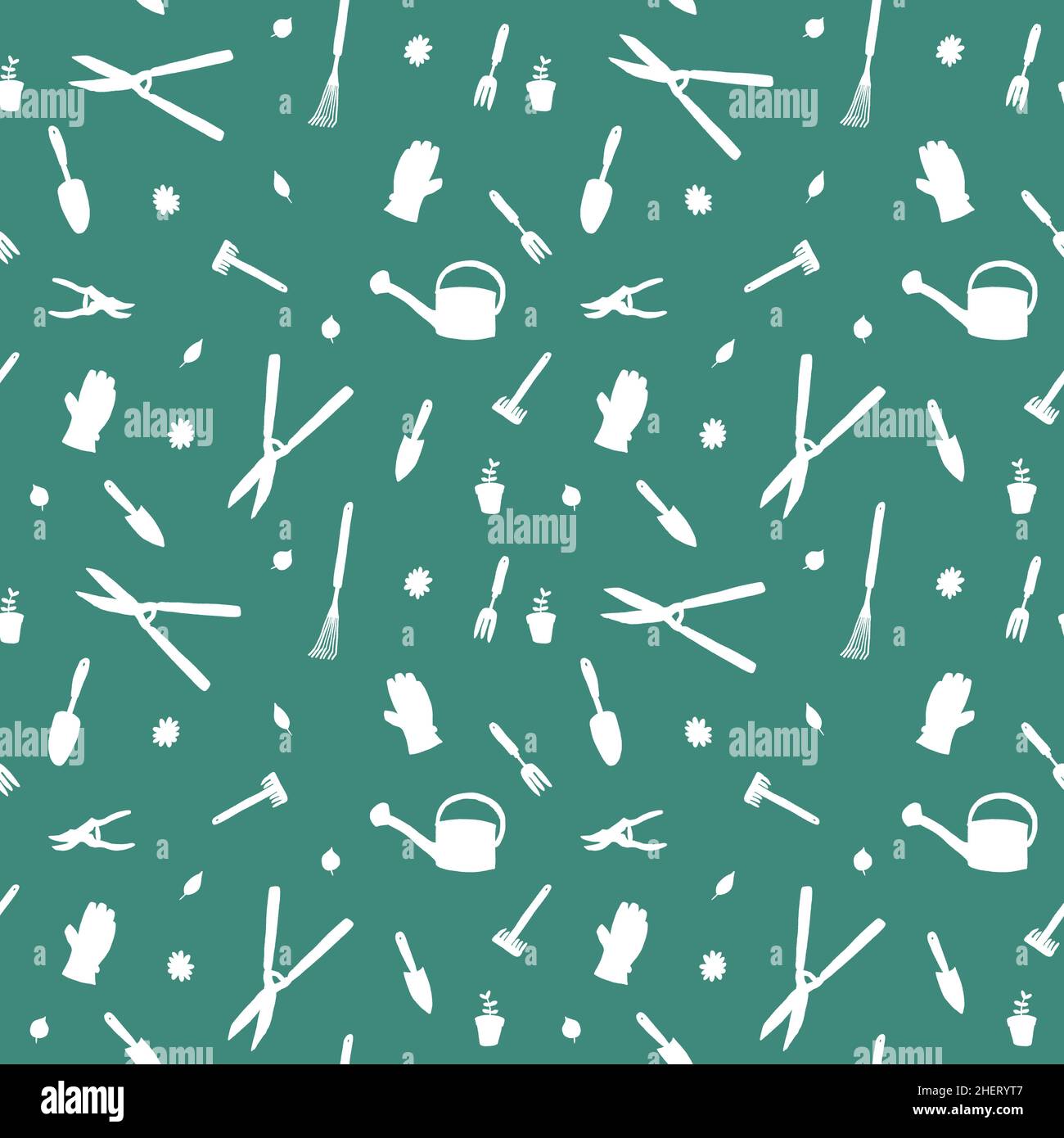 Gardening seamless pattern. Garden tools vector background. Seamless ...