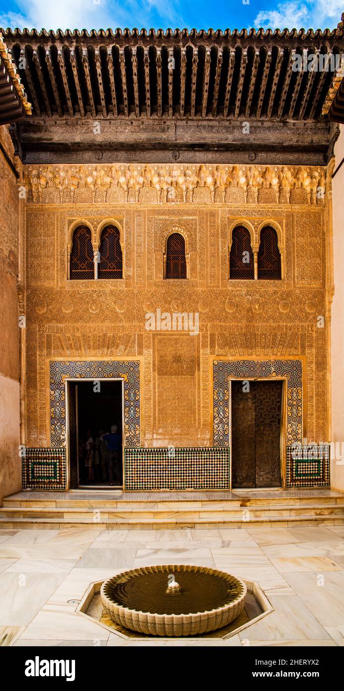 Courtyard of the Golden Room, with tile mosaics over the ceramic ...