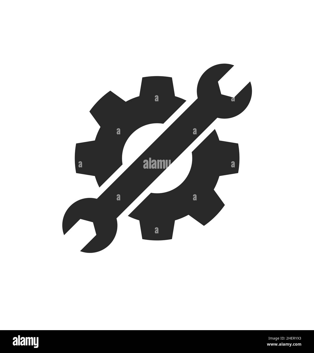 spanner and gear settings service icon logo symbol vector isolated on ...