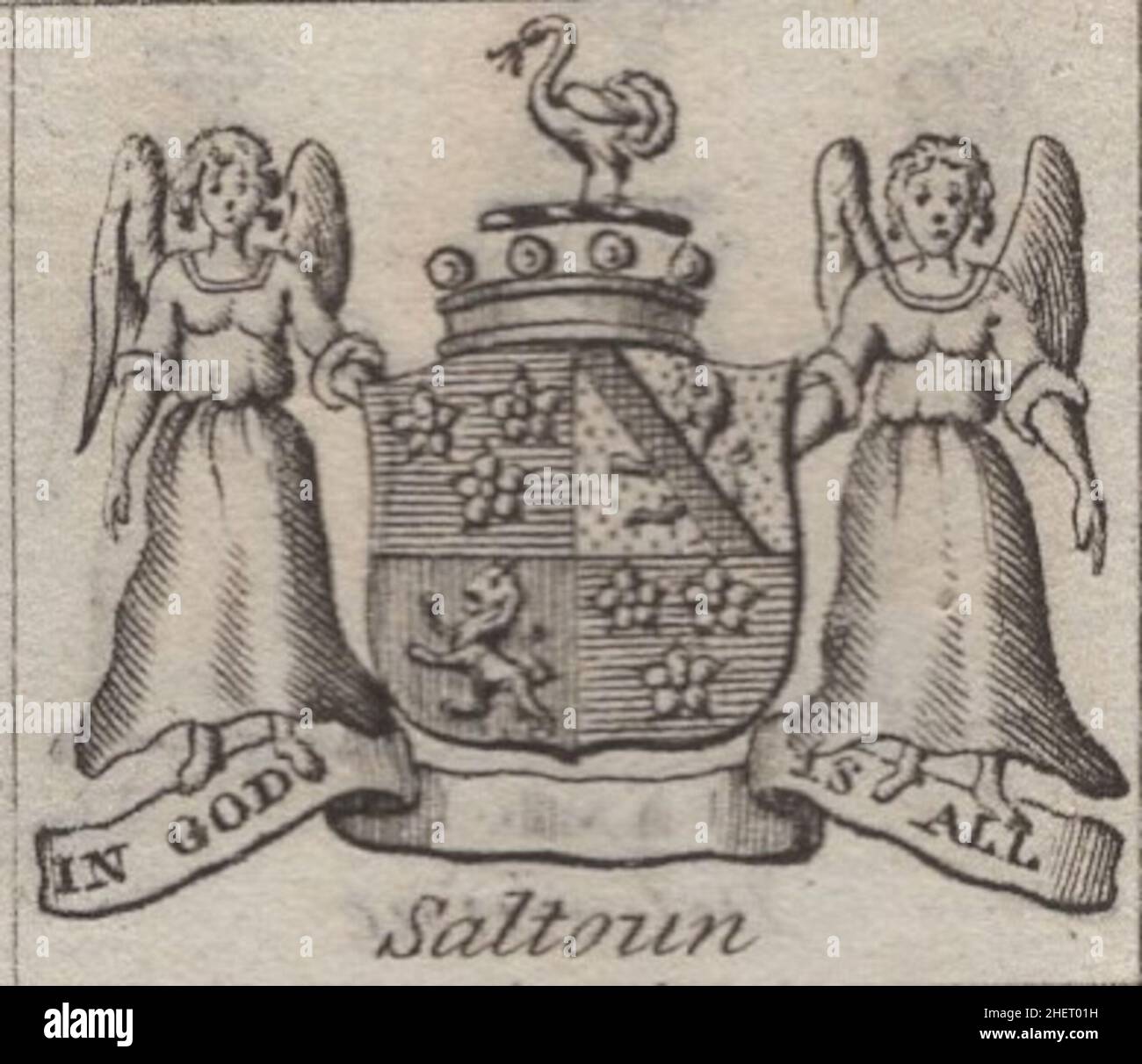 Historical antique 18th century engraving heraldy coat of arms, crest ...