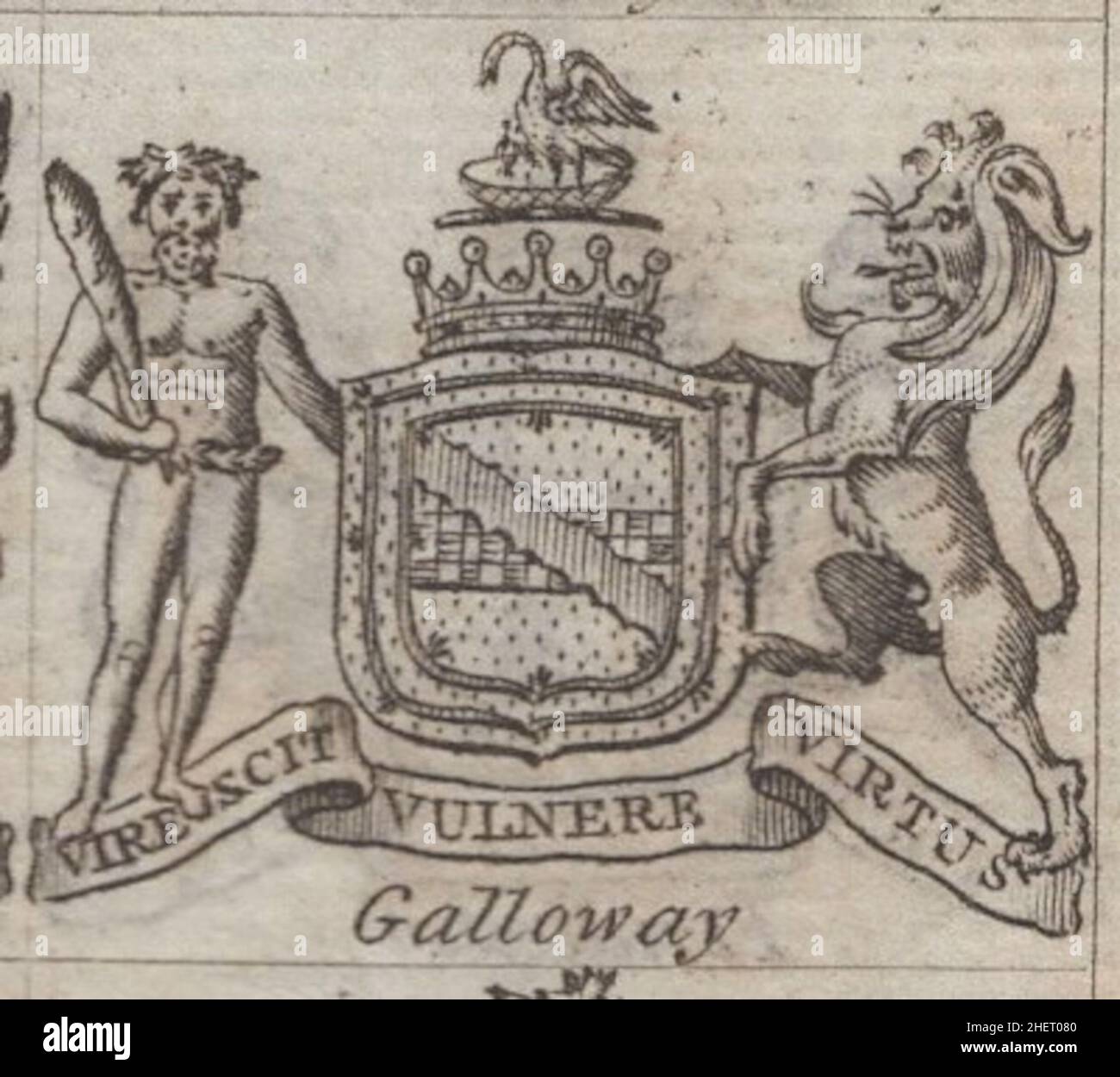 Historical antique 18th century engraving heraldy coat of arms, crest ...