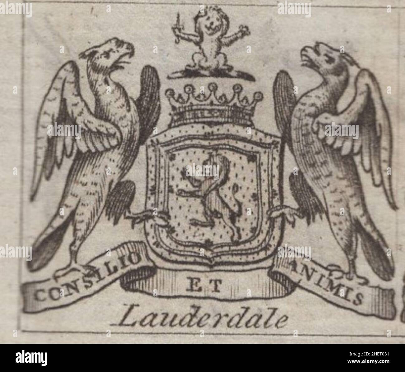 Historical antique 18th century engraving heraldy coat of arms, crest ...