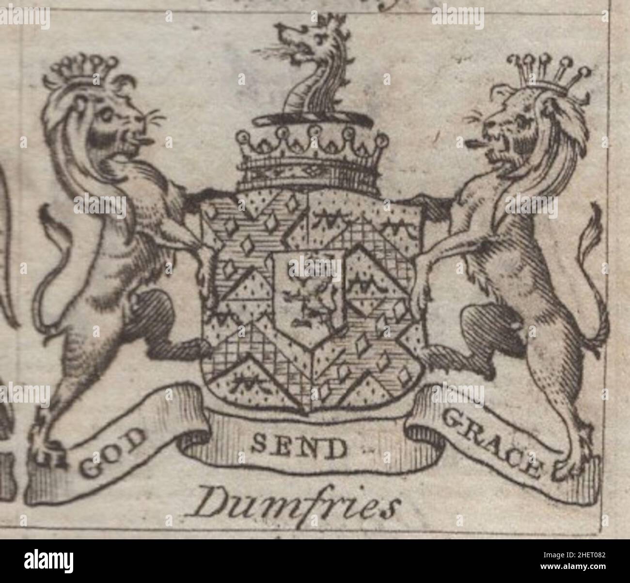 Historical antique 18th century engraving heraldy coat of arms, crest ...