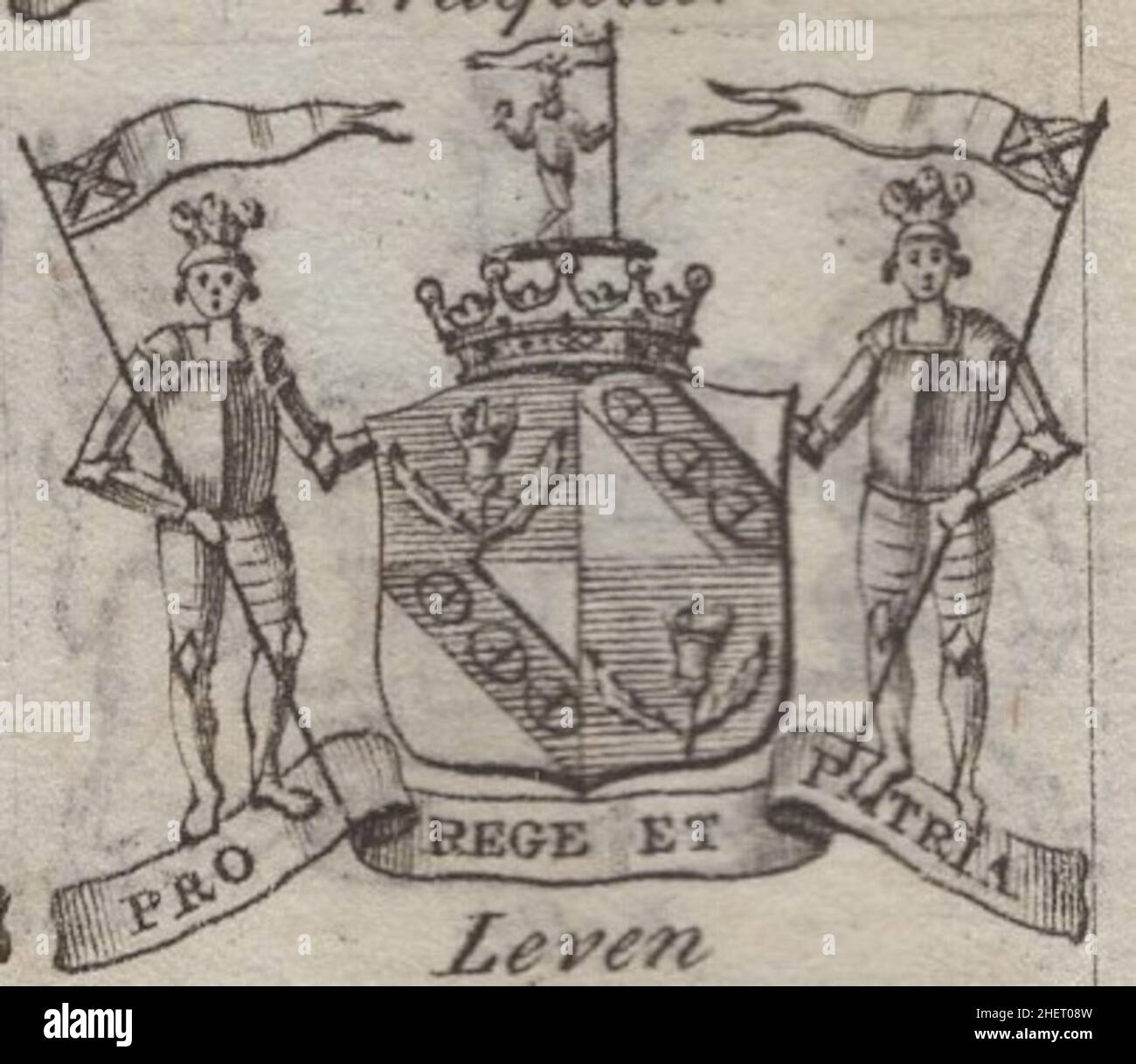 Historical antique 18th century engraving heraldy coat of arms, crest ...