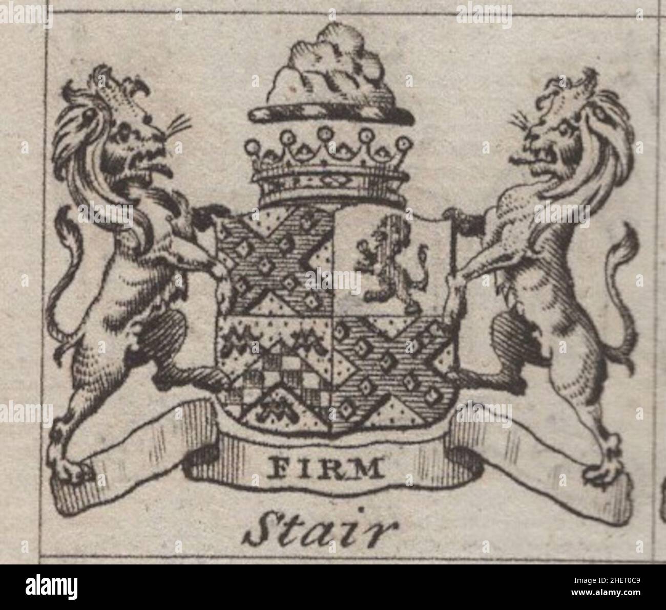Historical antique 18th century engraving heraldy coat of arms, crest ...