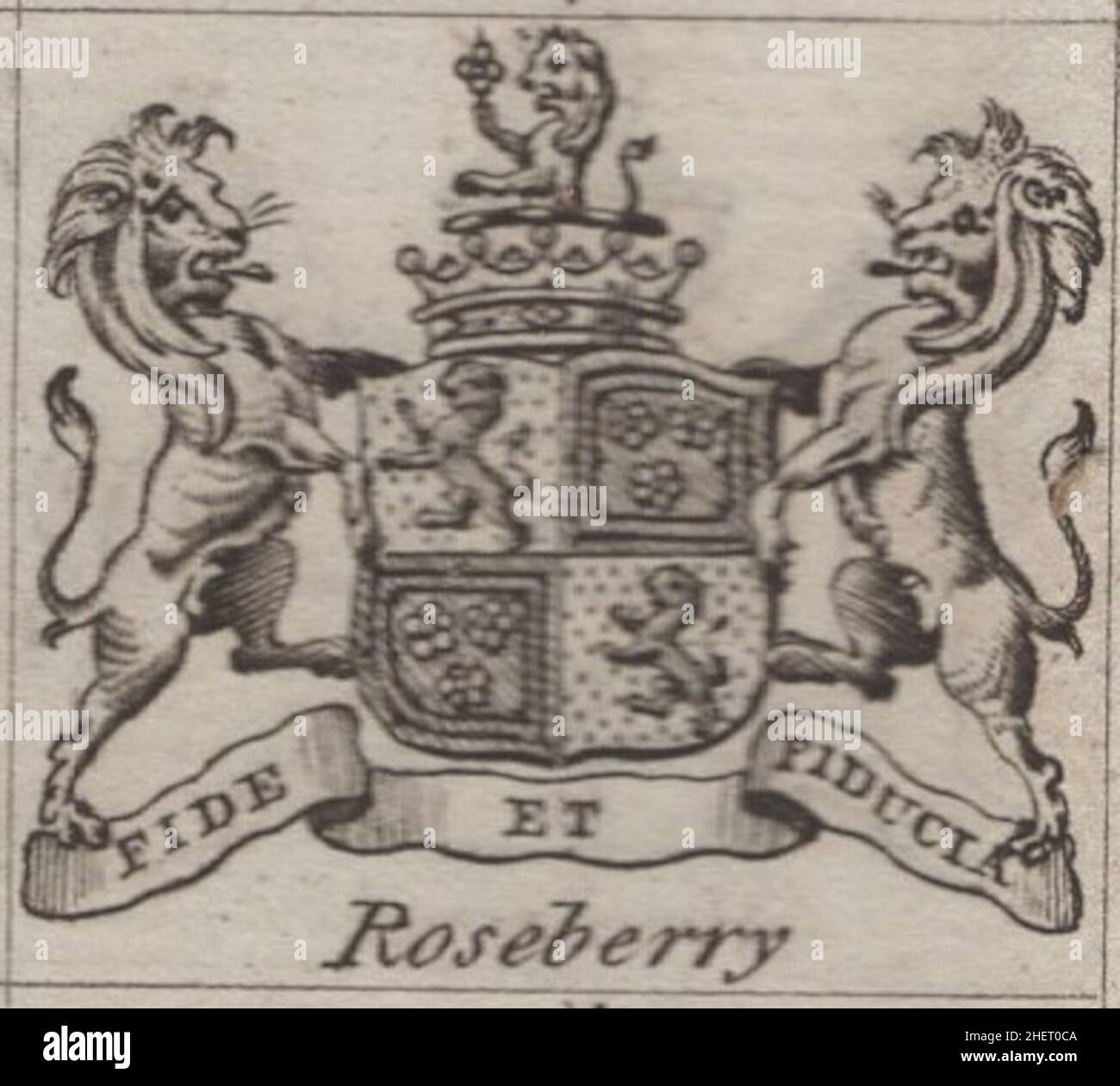 Historical antique 18th century engraving heraldy coat of arms, crest ...