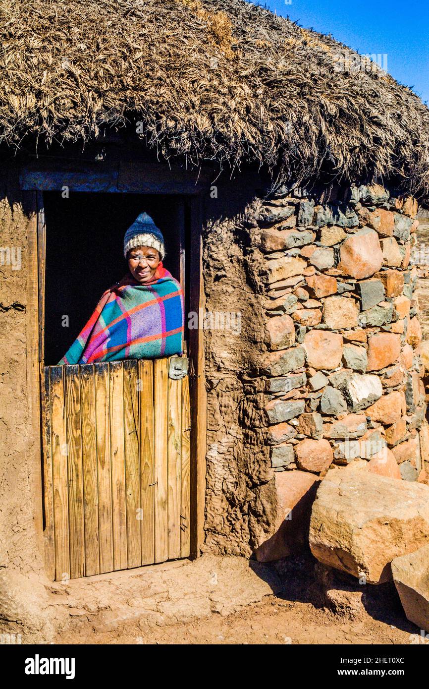Woman at hut hi-res stock photography and images - Alamy
