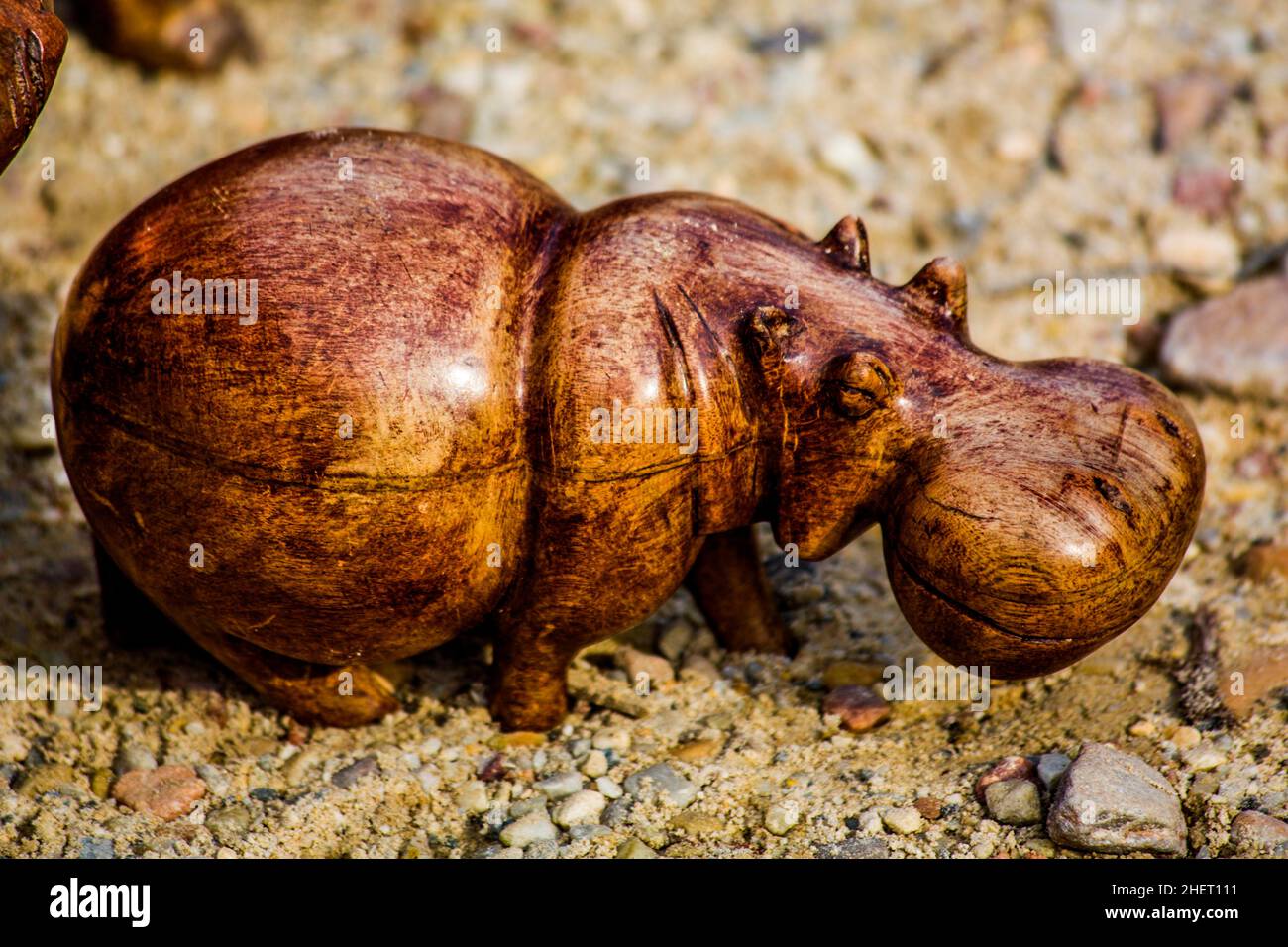 Wooden carved hippo, market, South Africa, Knysna Stock Photo - Alamy