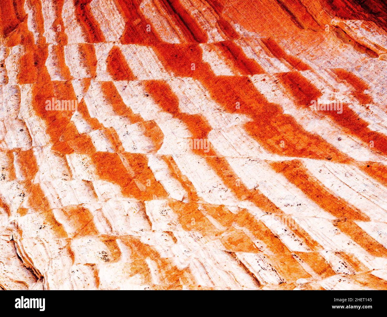 Abstract of red and white stripes in sandstone rocks hi-res stock ...