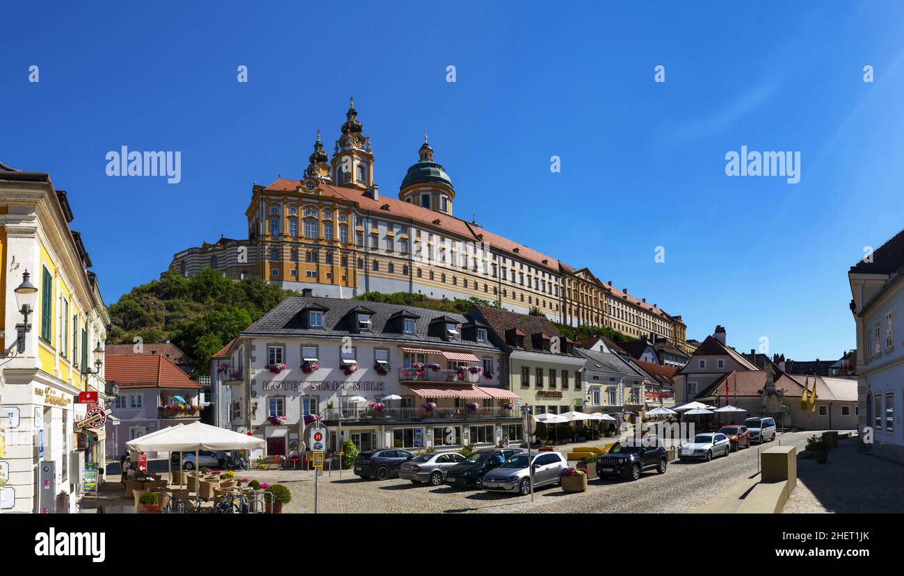 Melk town square melk abbey hi-res stock photography and images - Alamy