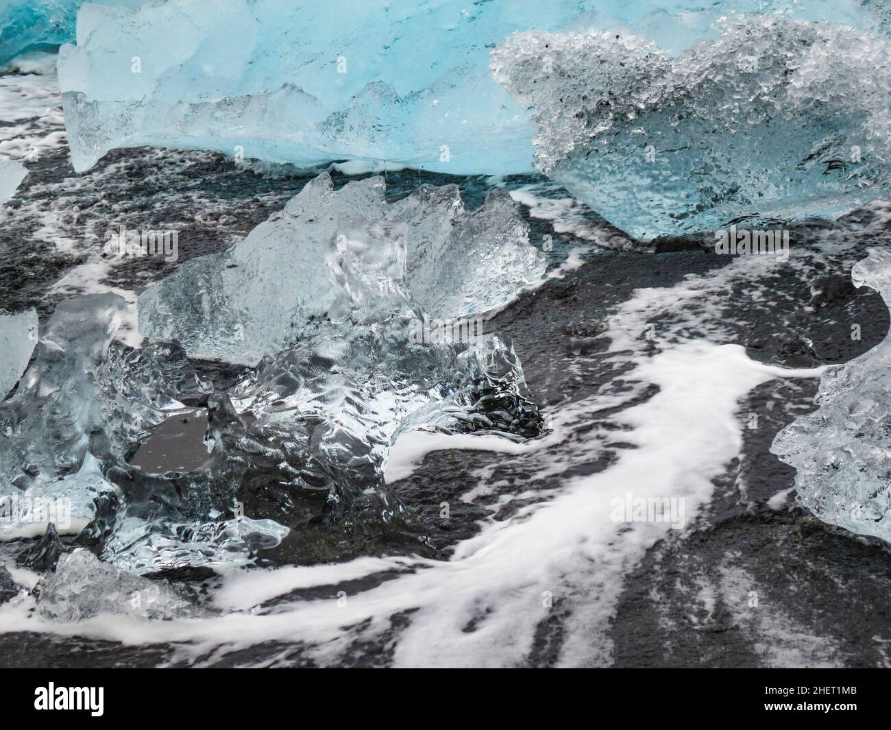 Incredible pieces of the iceberg sparkle on famous Diamond Beach at ...