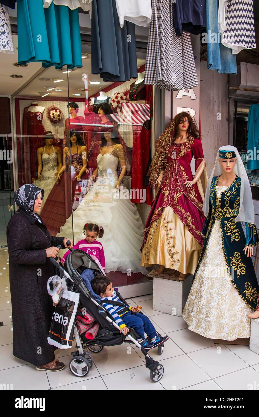 Traditional clothing, oriental bazaar, Ankara, Turkey, Ankara, Turkey ...