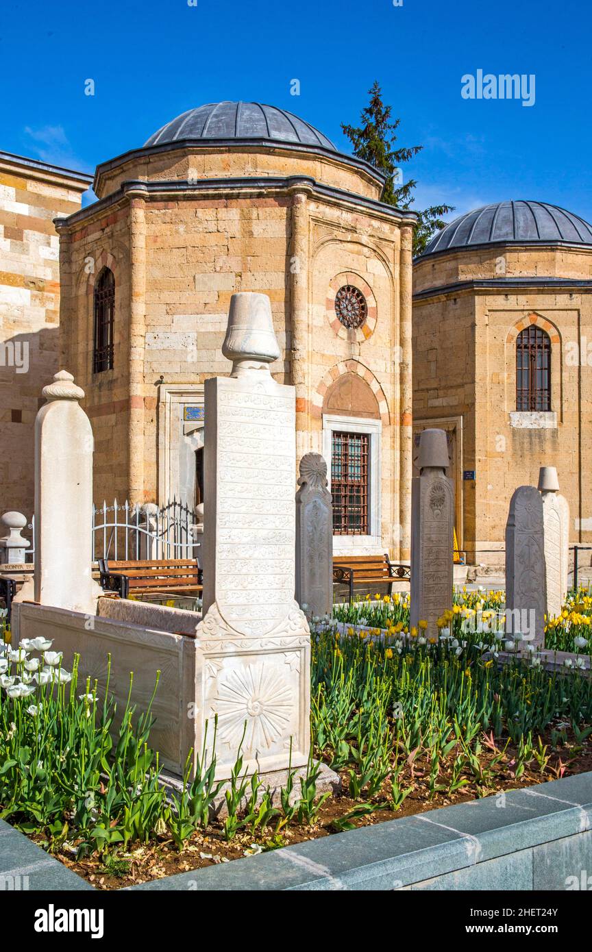 Tombstones, Mevlana Tekkesi, Mausoleum of Mevlana Jalad ad-Din Rumi ...