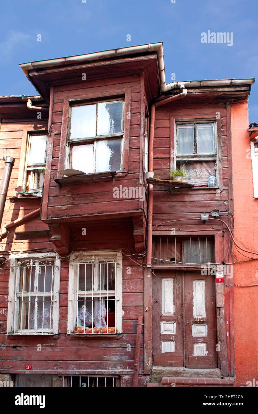 Sultanahmet old town district with wooden houses, Istanbul, Turkey ...