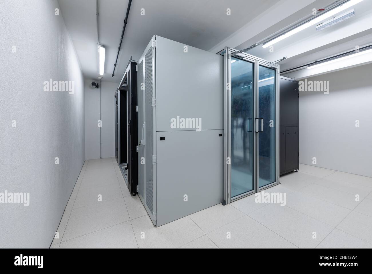 cold aisle containment and in-row cooling rack units of computer data ...