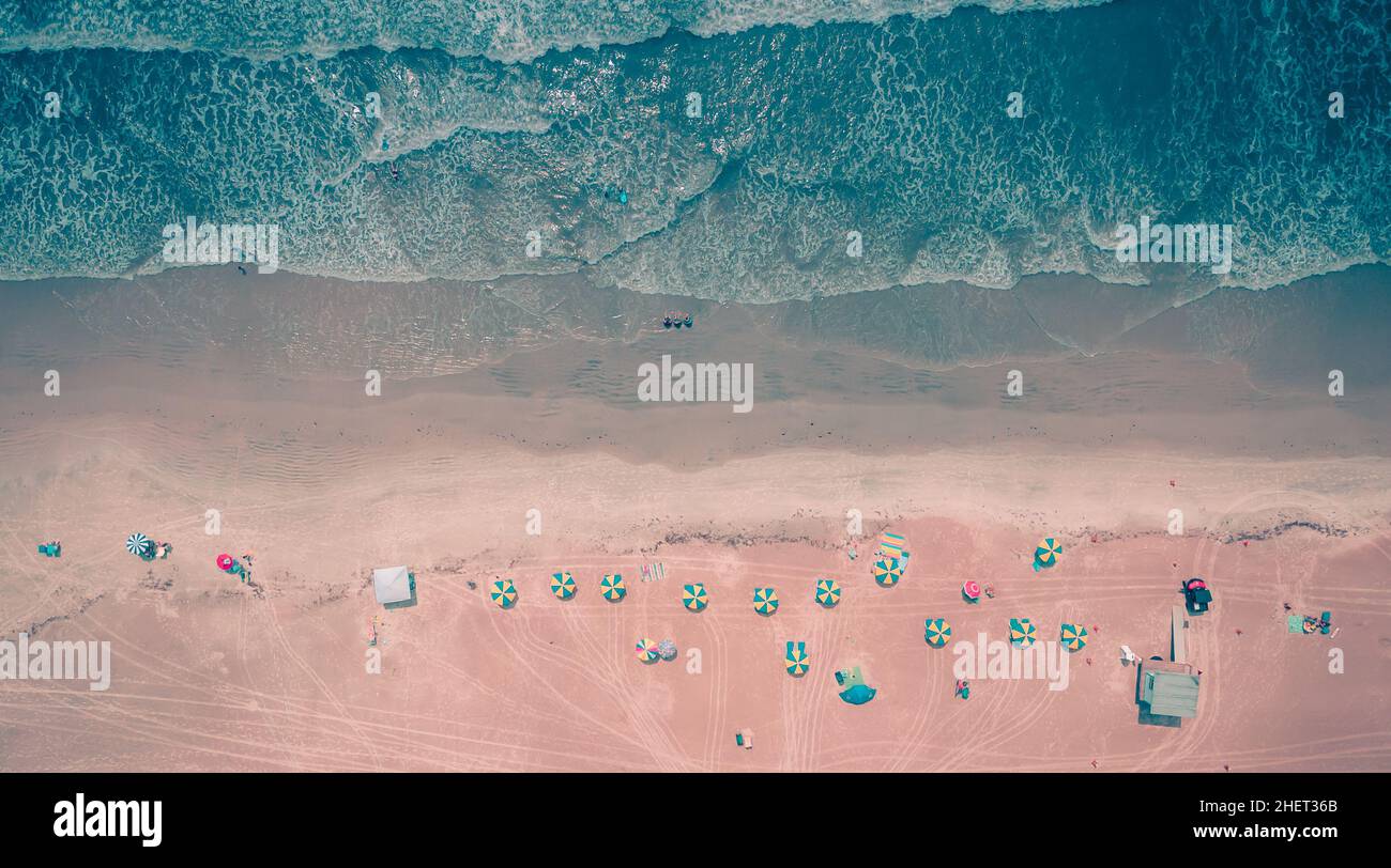 Cape Canaveral aerial view. Rocket launch SpaceX Falcon 9. Kennedy ...