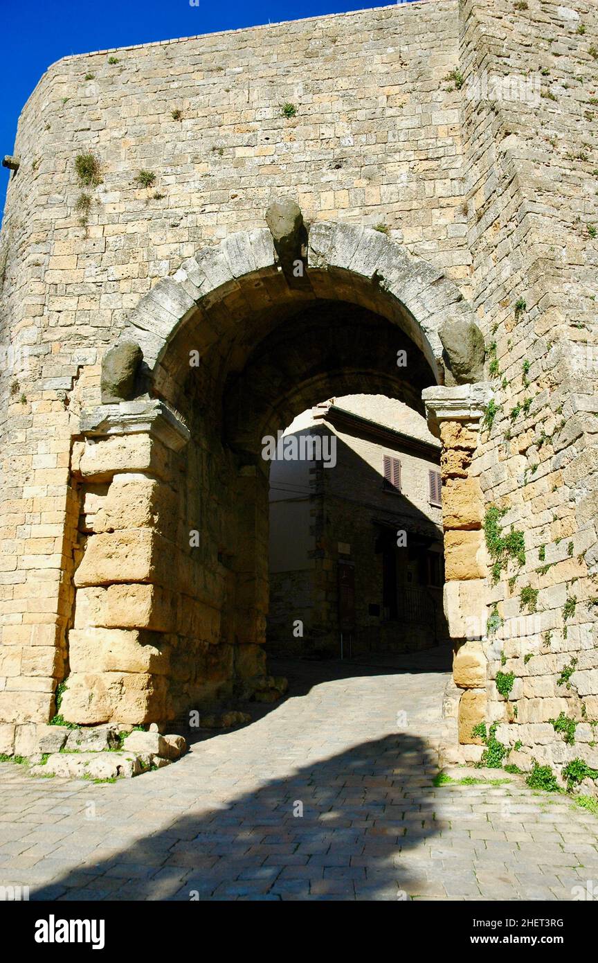 The "Porta Etrusca" in Volterra (Pisa) .Of Etruscan origin Stock Photo ...