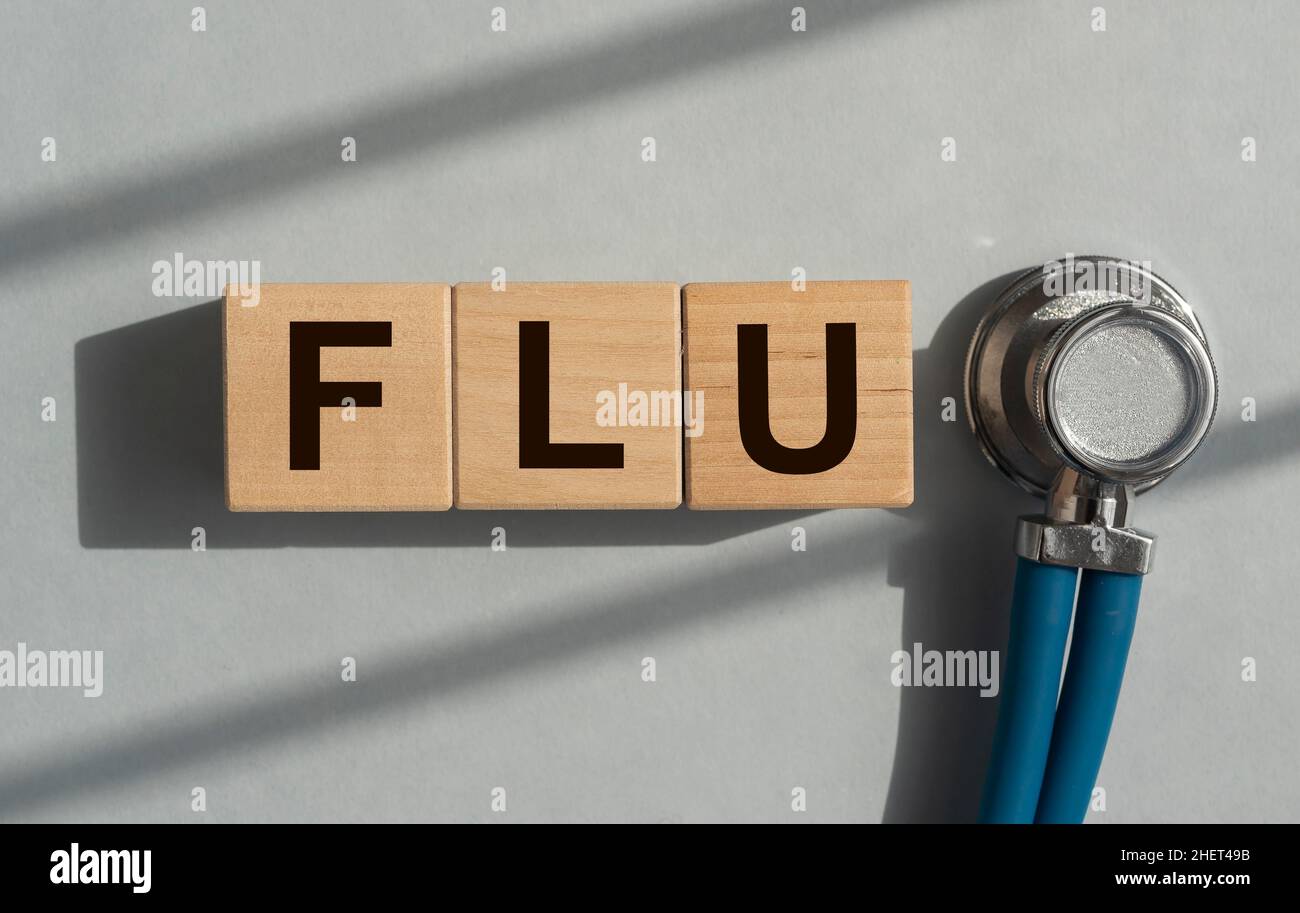 Flu word, disease influenza, medical health concept Stock Photo - Alamy
