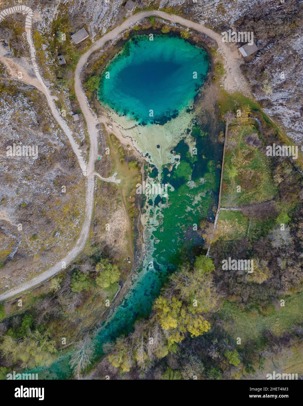Izvor Cetine, spring of the Cetina river, also called blue eye (Modro ...