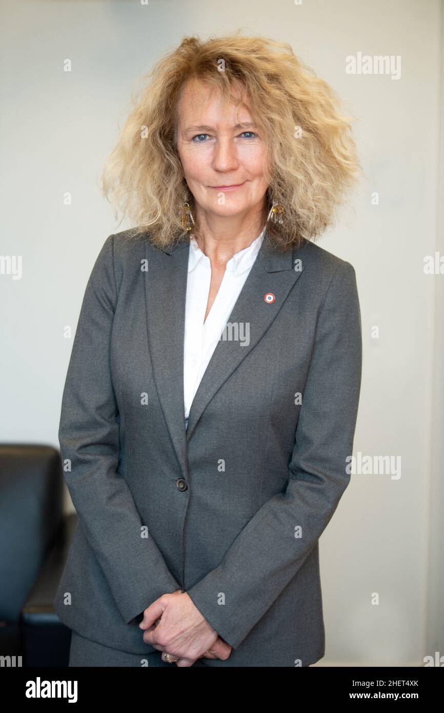 Deputy, Martine Wonner poses at the National Assembly, on November 24 ...