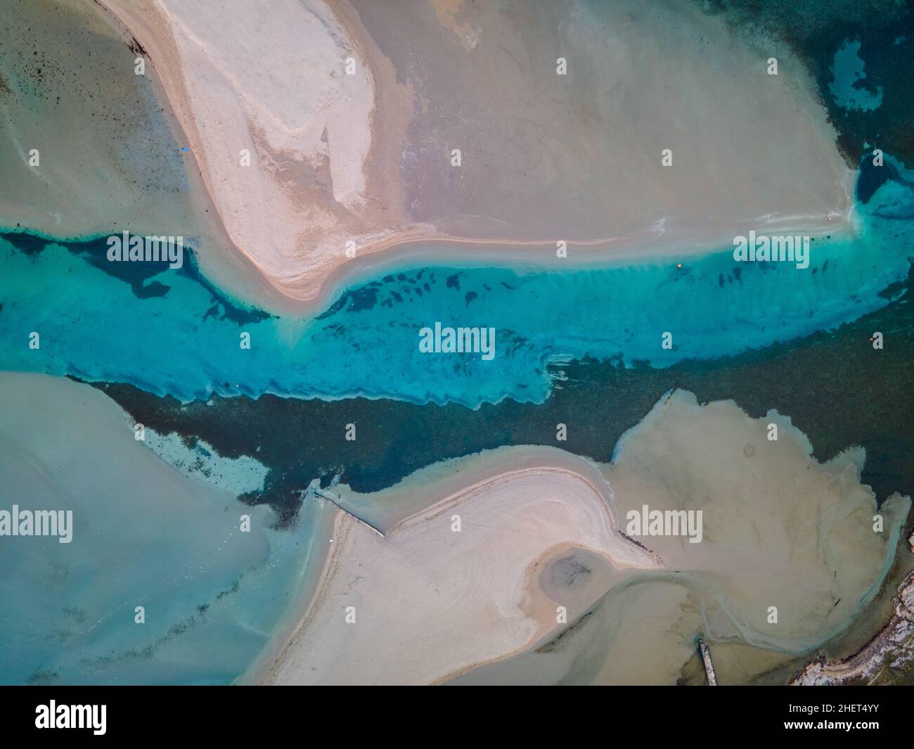 Aerial top down picture of famous lagoon Ninska Laguna Beach in Nin ...