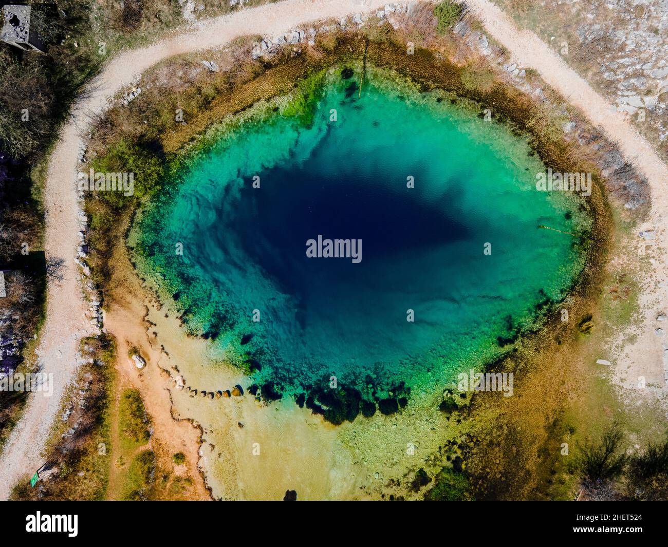 Colorful Izvor Cetine, spring of the Cetina river in Dalmatia, Croatia ...