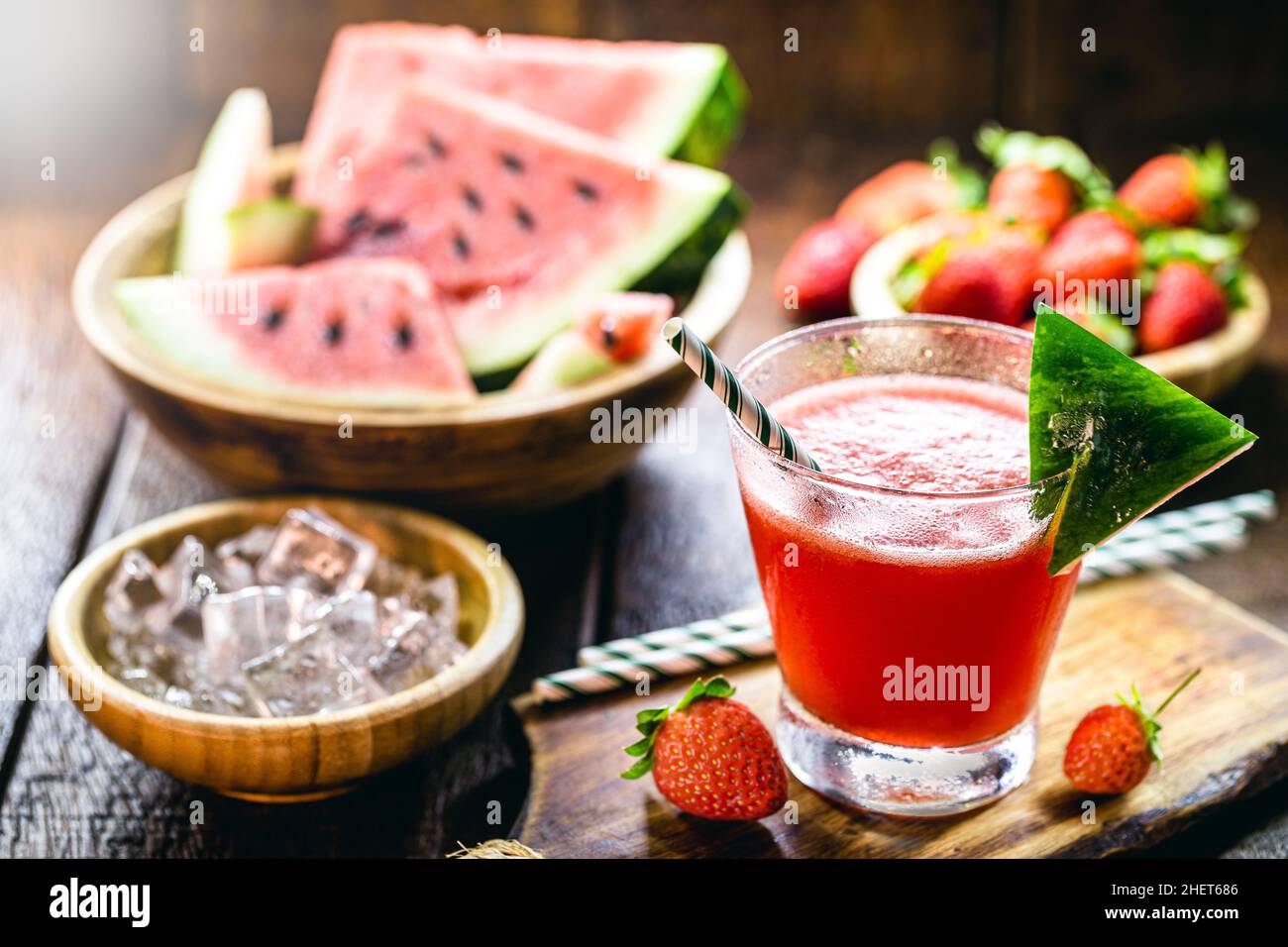 natural iced watermelon and strawberry juice, made with organic fruits ...