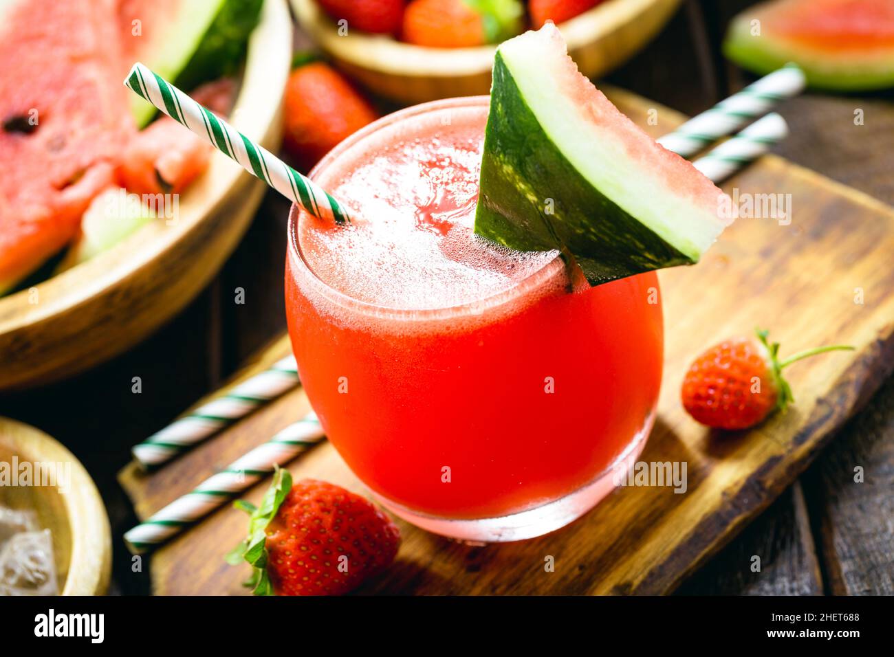 natural iced watermelon and strawberry juice, made with organic fruits ...