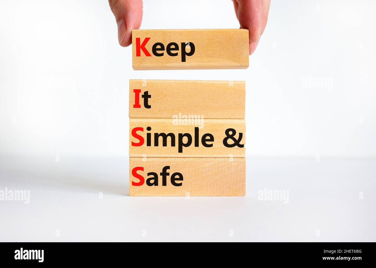 KISS keep it simple and safe symbol. Concept words KISS keep it simple ...