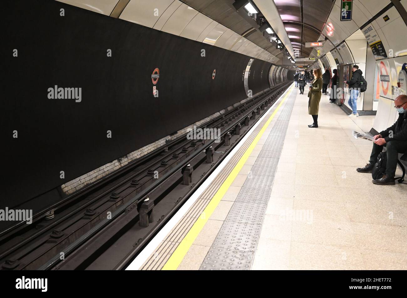 London, London City, UK-January 12 2022: london tube train station at ...