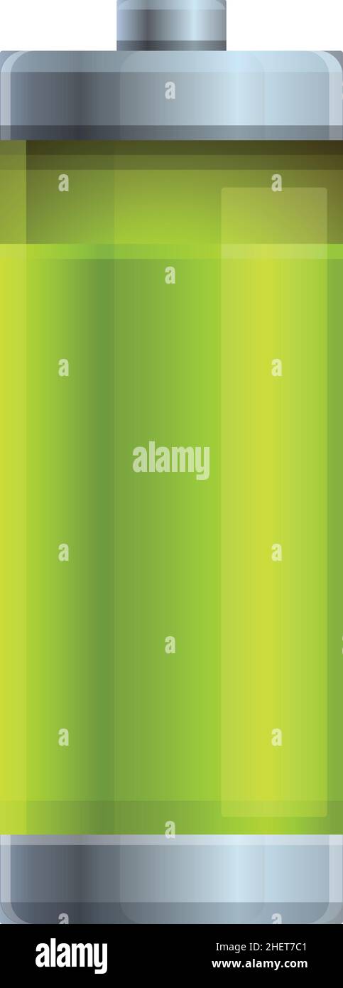Green battery icon cartoon vector. Charge energy. Full level Stock ...
