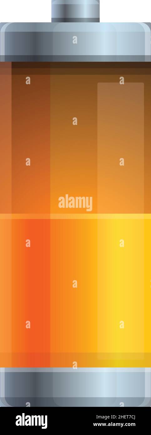 Half battery energy icon cartoon vector. Charger level. Mobile power ...