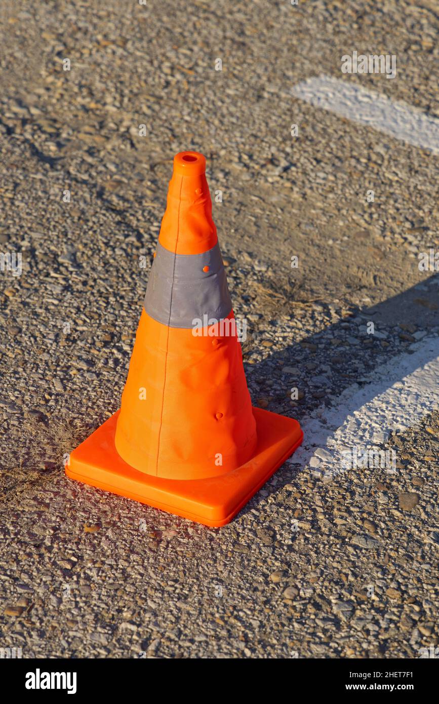 Inflatable Orange Traffic Cone at Parking Lot Stock Photo - Alamy