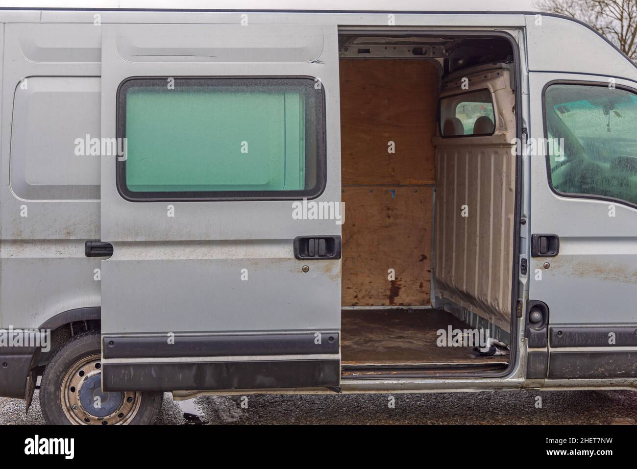 Open Side Door at Cargo Van Transport Stock Photo - Alamy
